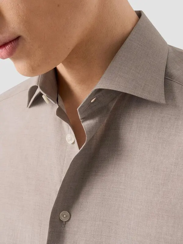 Eton Contemporary-fit Melange Solid Button-front Shirt