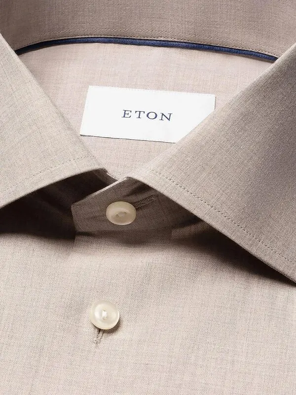 Eton Contemporary-fit Melange Solid Button-front Shirt