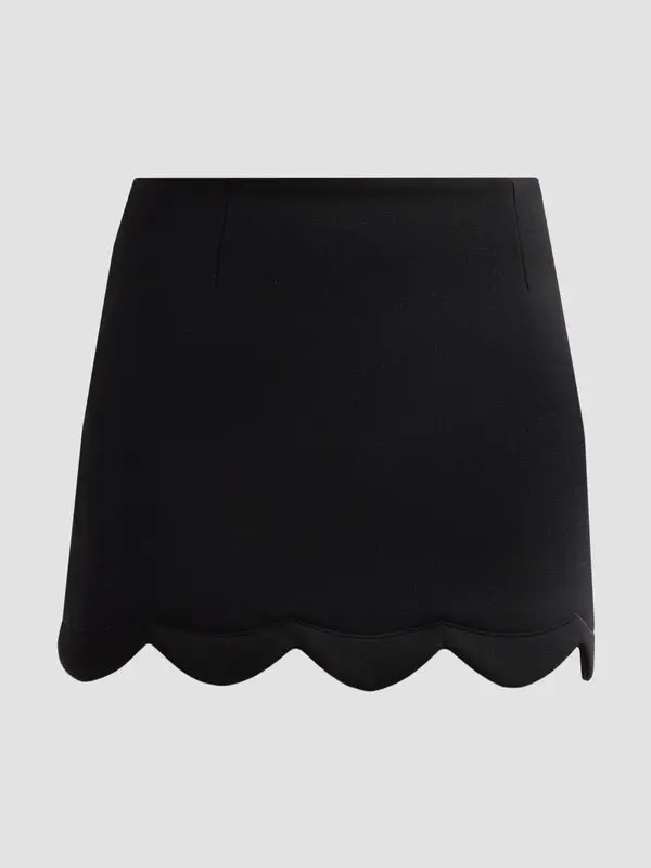 Marc Jacobs Scallop Daisy Wool-blend Mini Skirt - Black