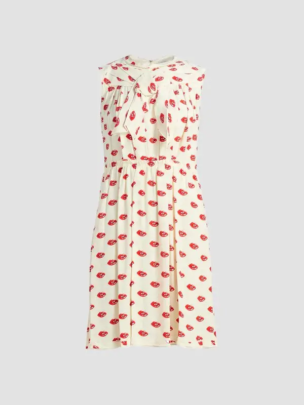 Marc Jacobs Lips Pleated Midi-dress