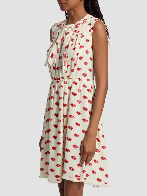 Marc Jacobs Lips Pleated Midi-dress