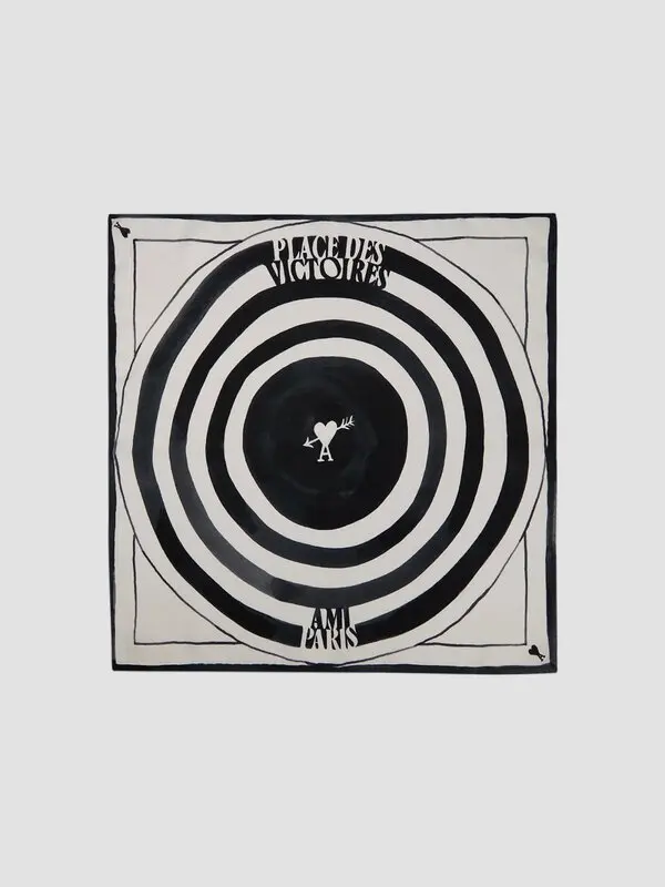 AMI Paris Place Des Victoires Silk Scarf - Noir