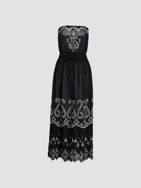 Ramy Brook Blaire Embroidered Cotton Cover-up Dress - Black