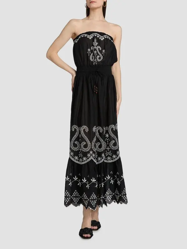 Ramy Brook Blaire Embroidered Cotton Cover-up Dress - Black