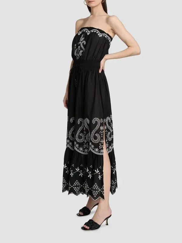 Ramy Brook Blaire Embroidered Cotton Cover-up Dress - Black