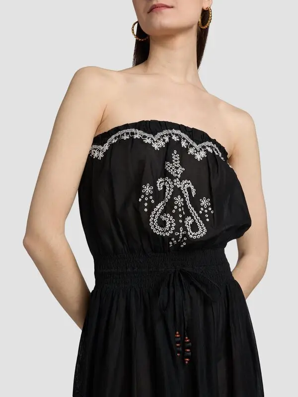 Ramy Brook Blaire Embroidered Cotton Cover-up Dress - Black