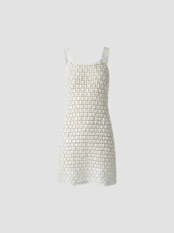 TOCCIN Lala Paillette Open-knit Mini Dress