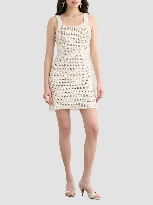 TOCCIN Lala Paillette Open-knit Mini Dress