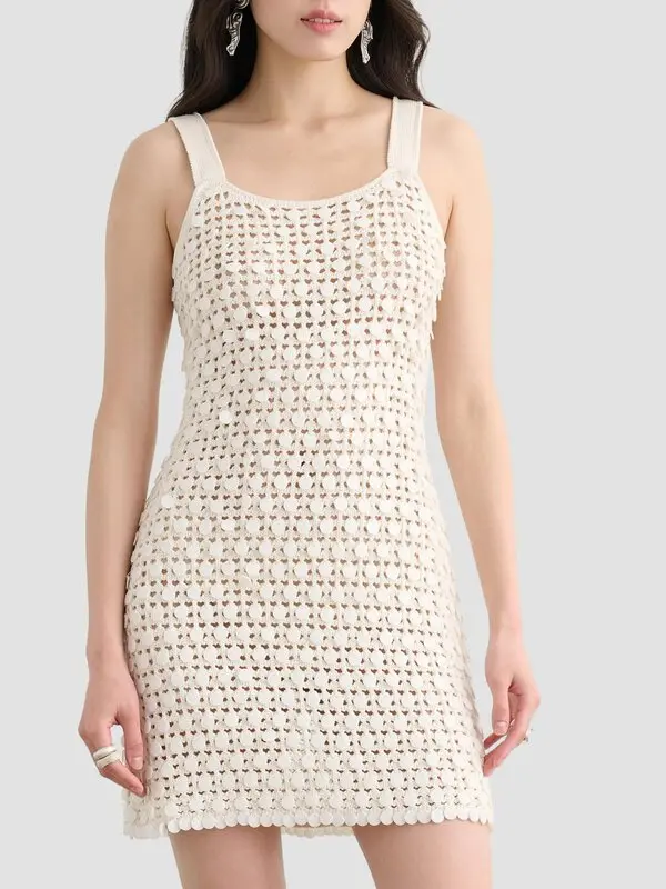 TOCCIN Lala Paillette Open-knit Mini Dress