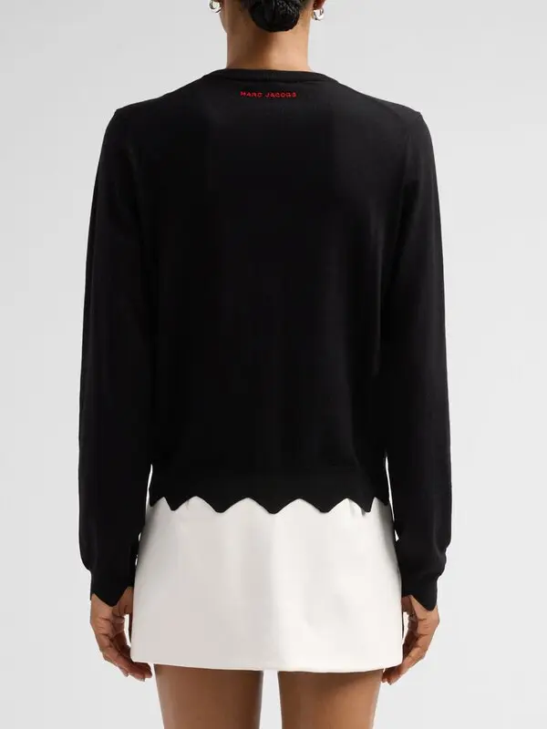 Marc Jacobs Daisy Scalloped Merino Wool-blend Cardigan