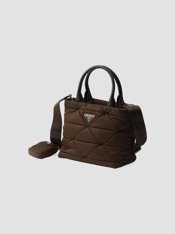 Prada Small Padded Re-nylon Tote Bag - Brown