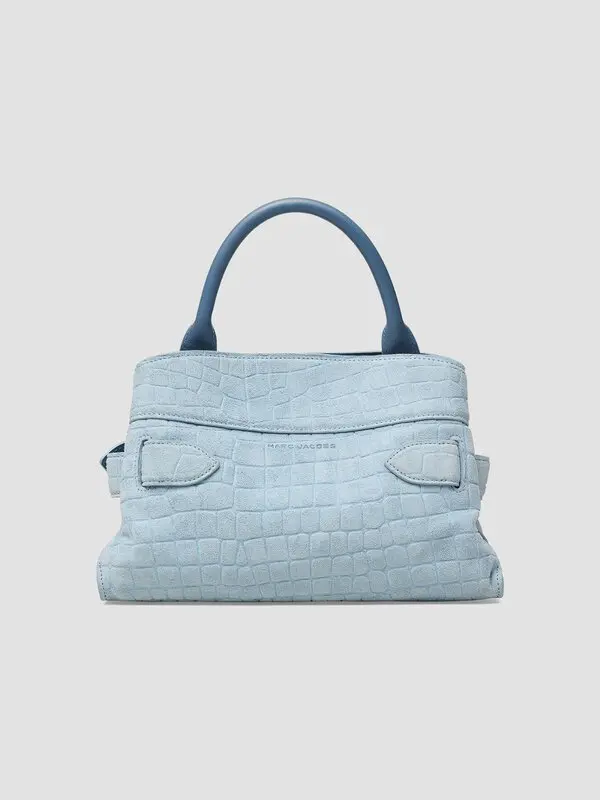 Marc Jacobs The Dakota Small Croc Suede Satchel Bag - Blue Mist