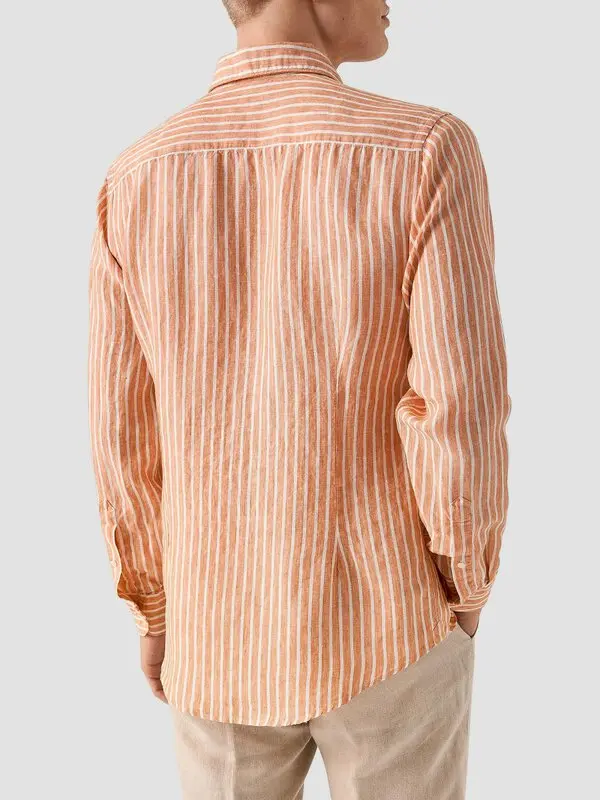 Eton Slim-fit Striped Linen Shirt