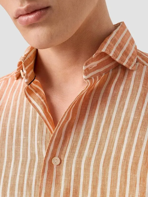 Eton Slim-fit Striped Linen Shirt
