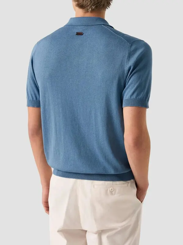 Eton Cotton-silk Knit Polo Sweater