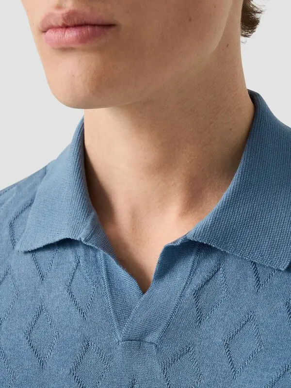 Eton Cotton-silk Knit Polo Sweater
