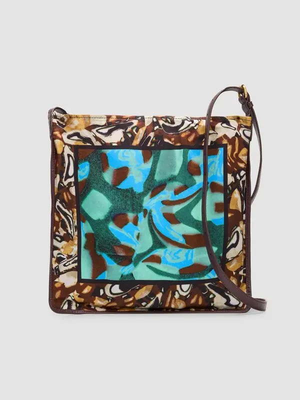Dries Van Noten Medium Scarf-print Shoulder Bag - Brown