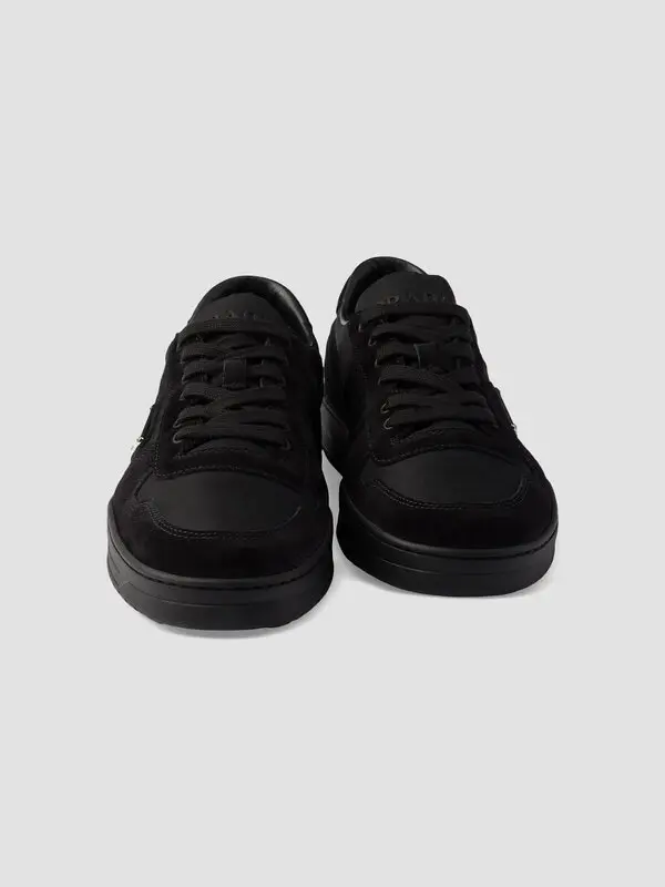 Prada Downtown Re-nylon And Suede Sneakers - Black