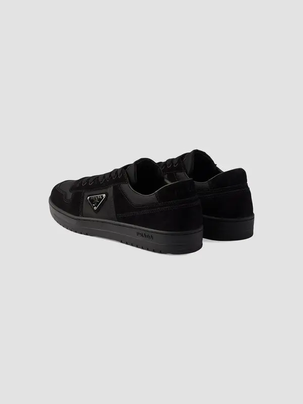 Prada Downtown Re-nylon And Suede Sneakers - Black