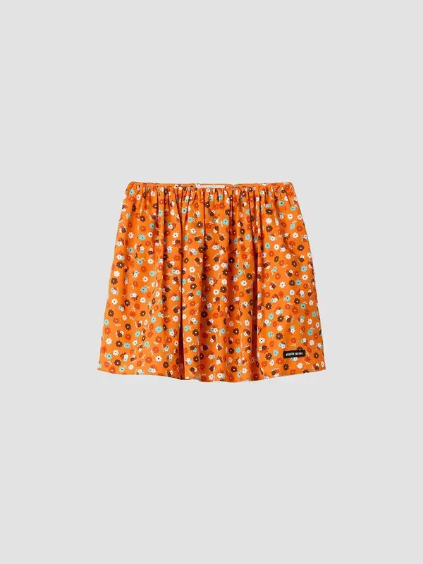Miu Miu Poplin Skirt - Orange