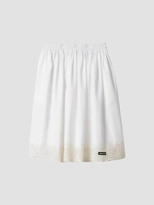 Miu Miu Poplin Skirt - White