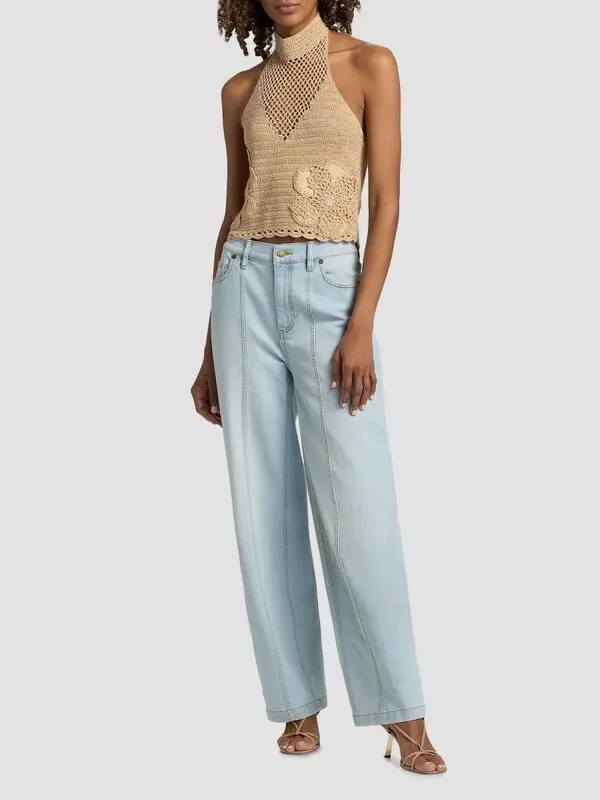 Ramy Brook Celeste Open-knit Cotton Top - Sandstone