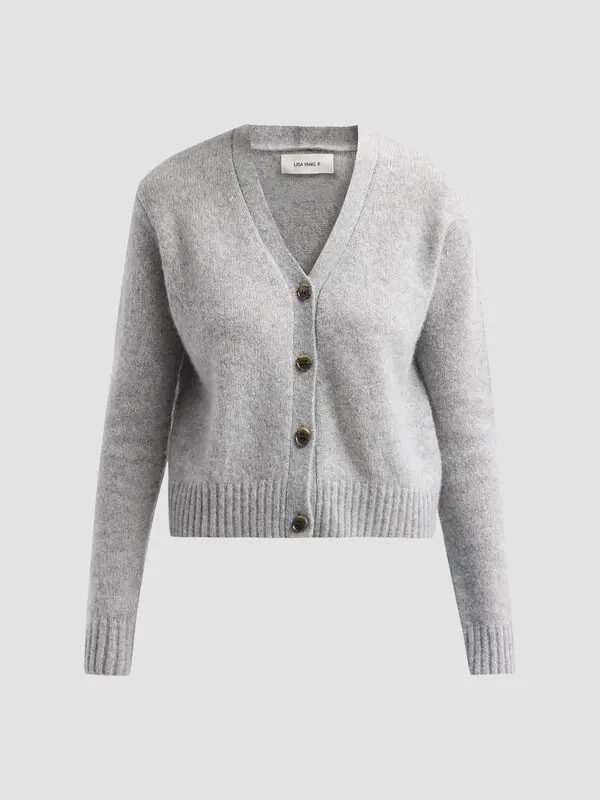 LISA YANG Marionette Cashmere-silk Regular-fit Cardigan - Cloudy