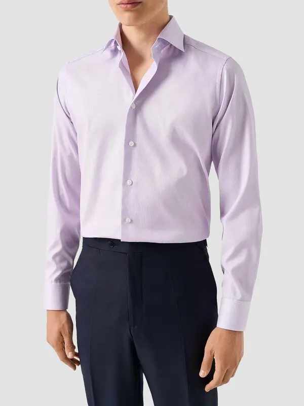 Eton Contemporary-fit Textured Solid Elevated Shirt