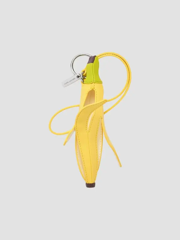 Marc Jacobs The Banana Peel Logo Tag Bag Charm - Yellow