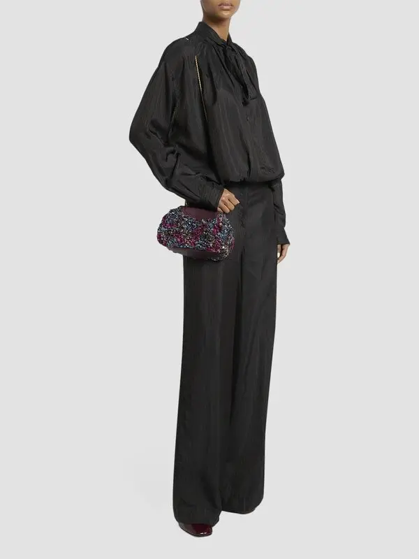 Dries Van Noten Embroidered Chain-strap Clutch