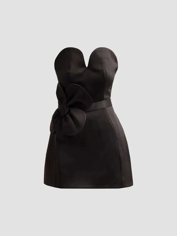 Marc Jacobs Satin Daisy Belted Minidress - Black