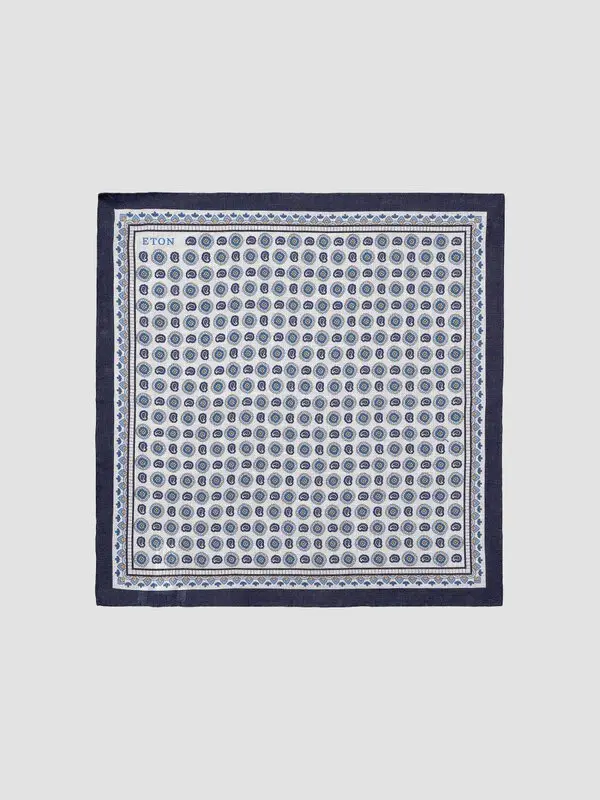 Eton Geometric Linen Pocket Square