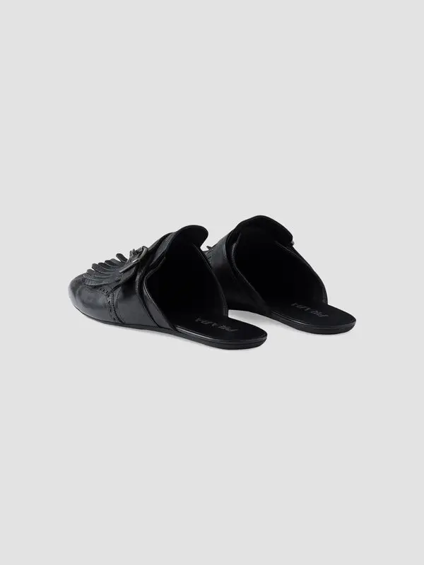 Prada Shuffle Antiqued Leather Mules
