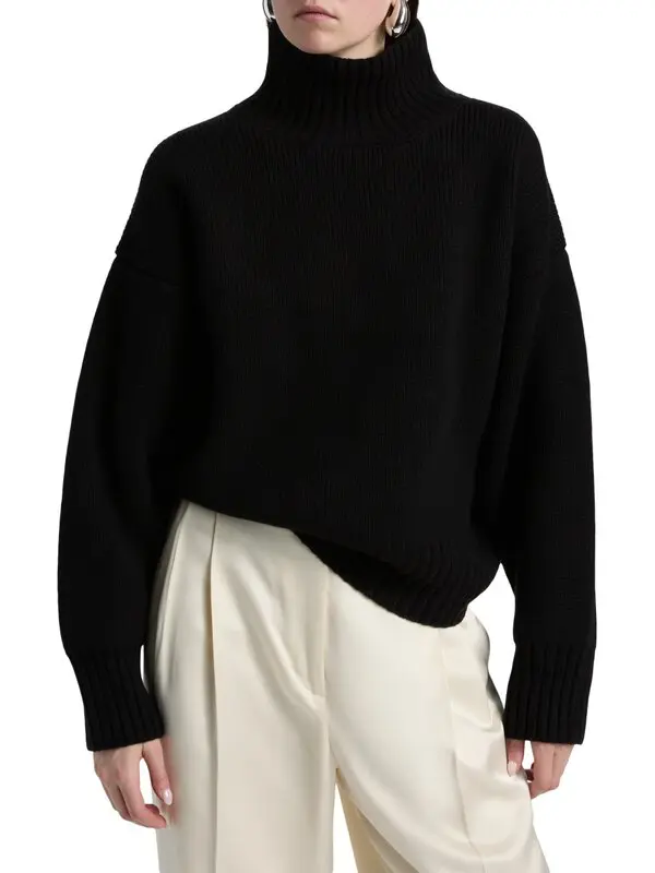 RÓHE Sculptural Compact Wool Turtleneck