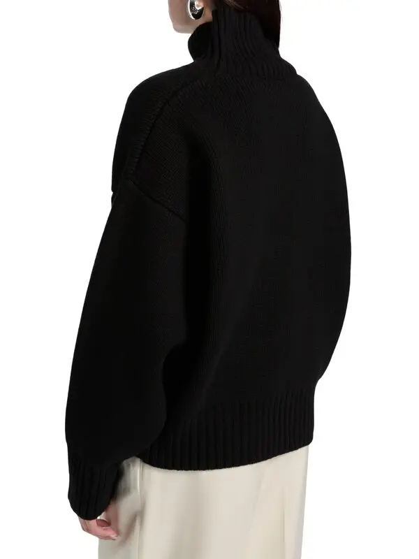 RÓHE Sculptural Compact Wool Turtleneck