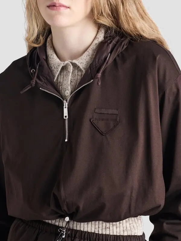 Prada Reversible Cotton Jersey And Re-nylon Hoodie