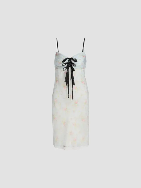 Marc Jacobs Blurred Floral Slip Dress - Blue Mist Multi