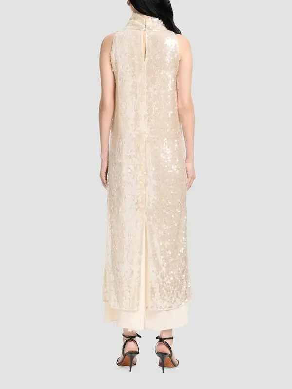 Altuzarra Noor Sequined Draped Cocktail Dress