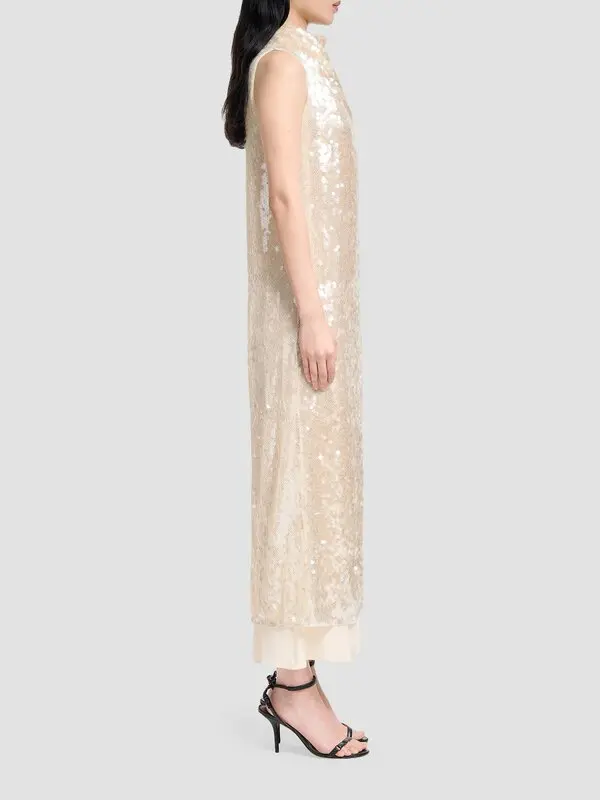 Altuzarra Noor Sequined Draped Cocktail Dress