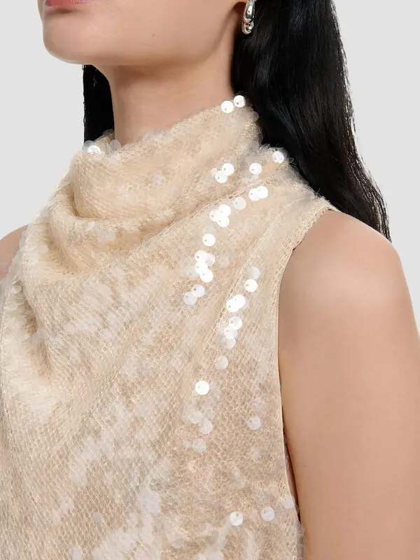 Altuzarra Noor Sequined Draped Cocktail Dress