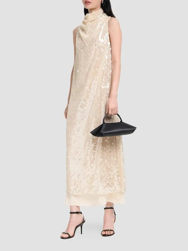 Altuzarra Noor Sequined Draped Cocktail Dress