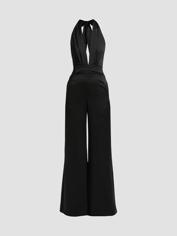Ramy Brook Desiree Satin Jumpsuit - Black