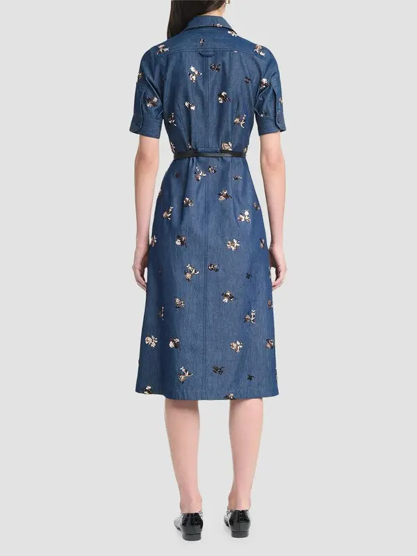 Altuzarra Kieran Embellished Denim Midi-shirtdress
