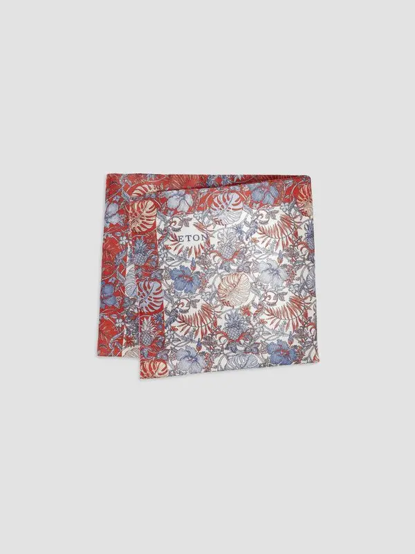 Eton Tropical Print Silk Pocket Square