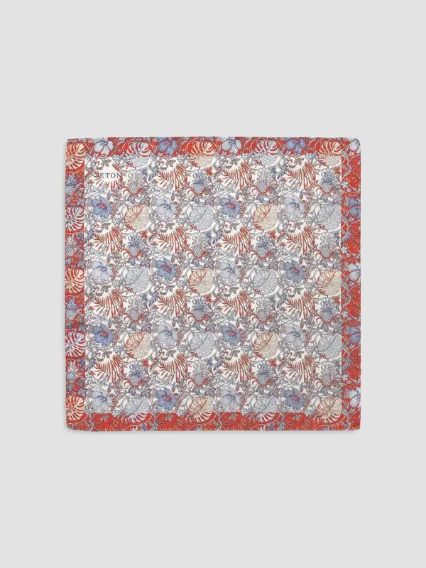 Eton Tropical Print Silk Pocket Square