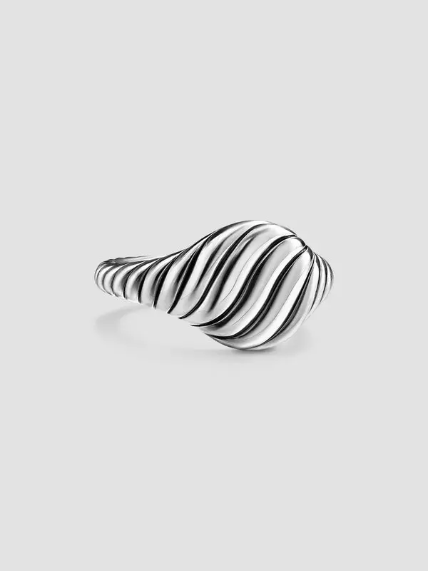 David Yurman Sculpted Cable Pinky Ring In Sterling 10mm - Silver