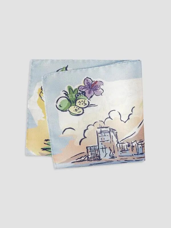 Eton Painting Oxford Silk Pocket Square