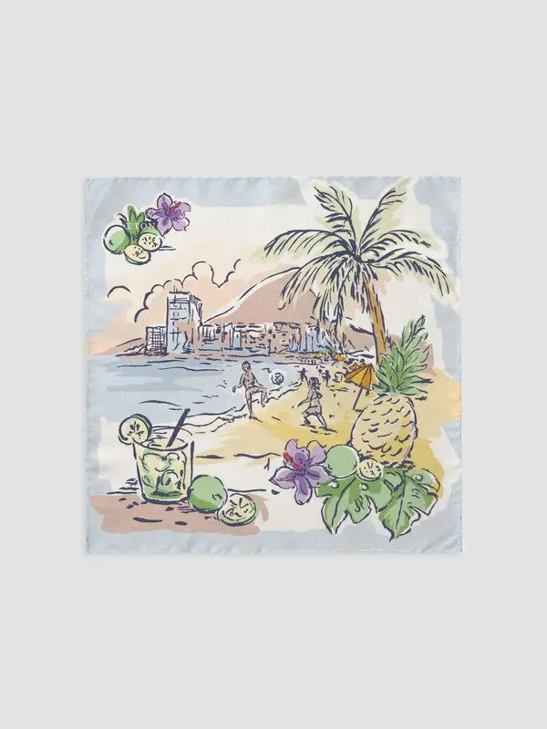Eton Painting Oxford Silk Pocket Square