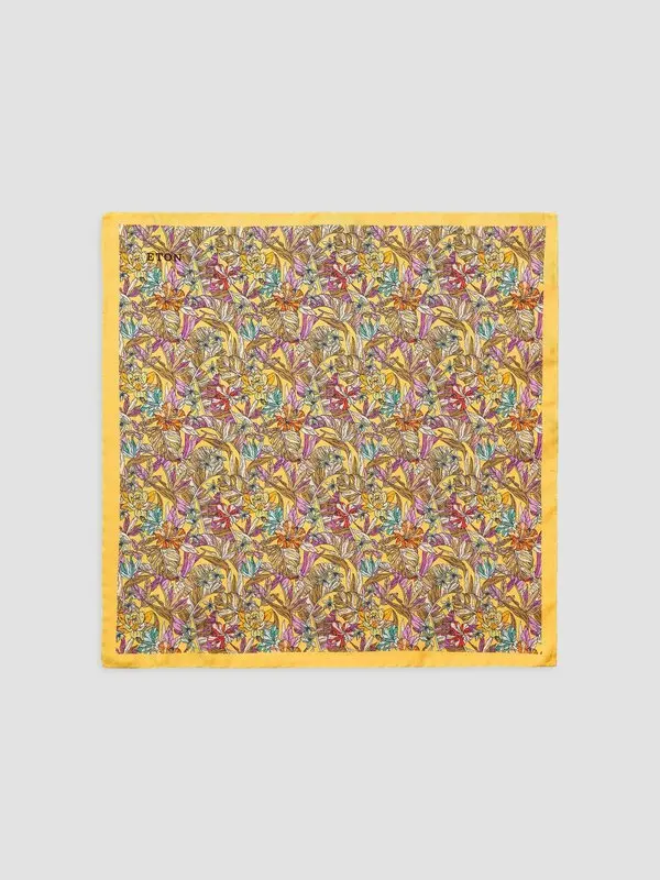 Eton Tropical Floral Silk Pocket Square