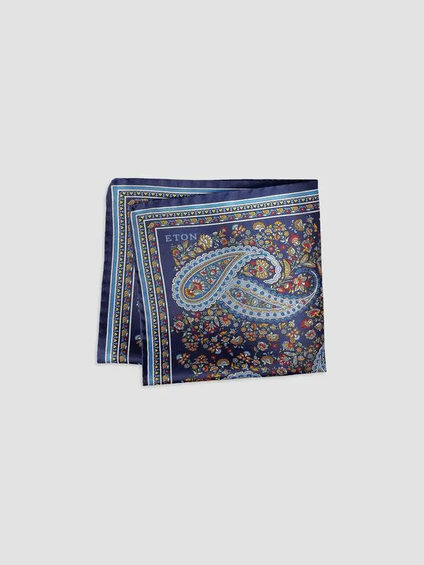 Eton Paisley Silk Twill Pocket Square